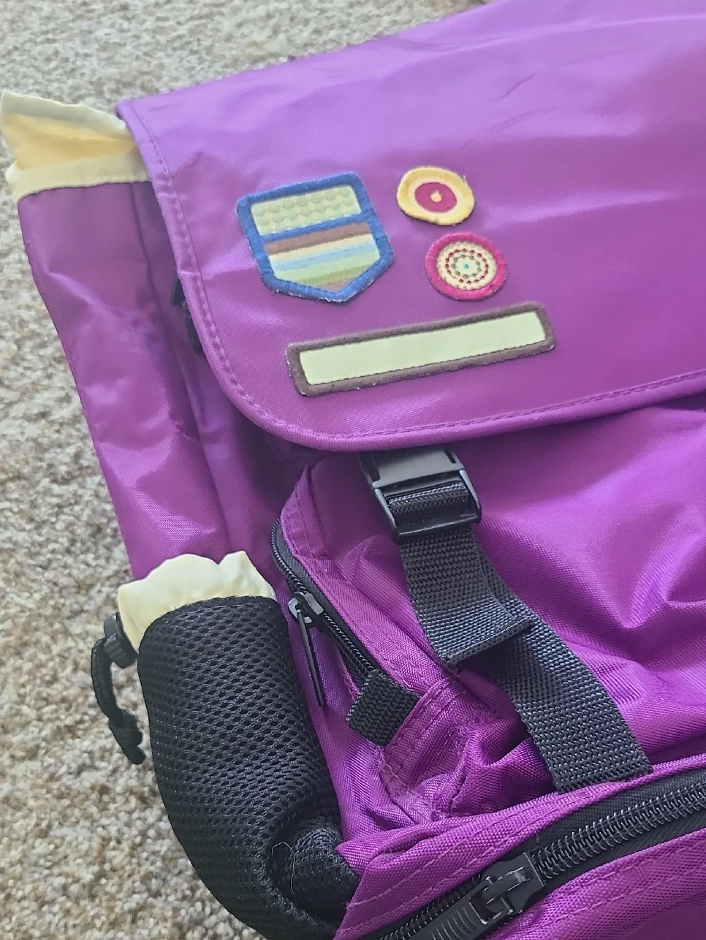 Storage & Organization | Purple Nylon Backpack With Cream Accents ...